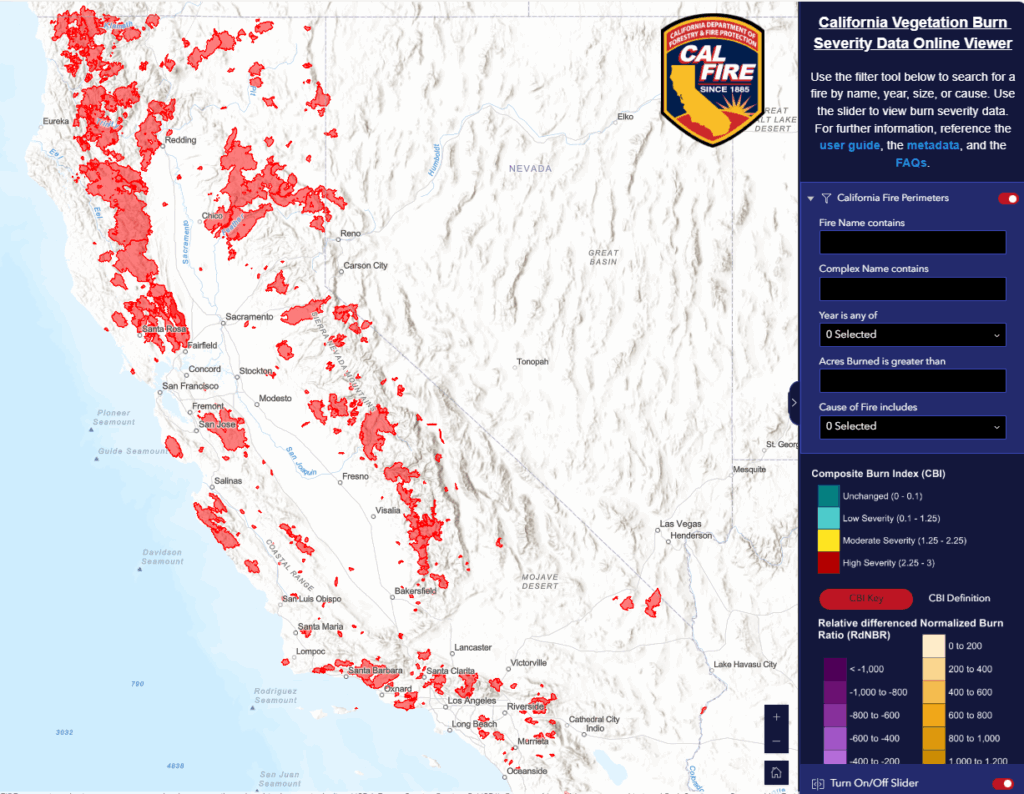 CAL FIRE Releases Vegetation Burn Severity Online Viewer - California ...